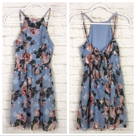 miami | Dresses | Miami Cutout Back High Neck Floral Sexy Mini Dress ...